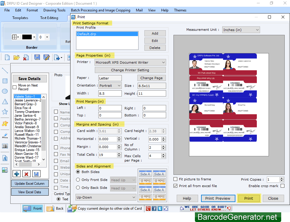 Screenshots of ID Card Generator - Corporate Edition of how to make ID ...