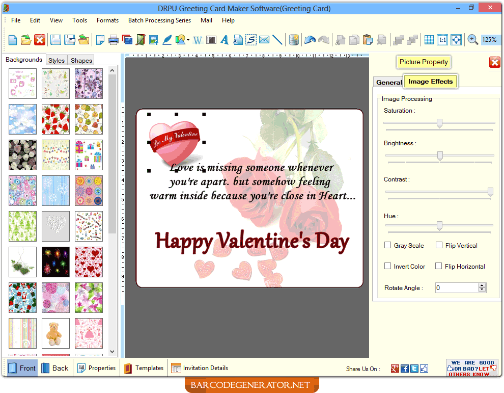 Screenshots of Greeting Card Generator Software to learn how to make ...