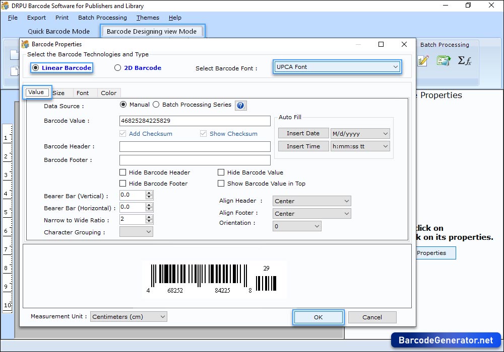 Screenshots of Barcode Generator Software for Publishers and Library