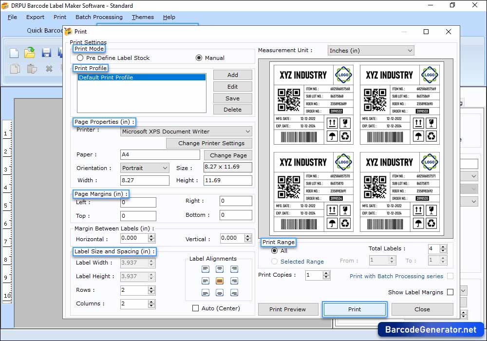 Screenshots of Barcode Generator Software – Standard Edition for how to ...